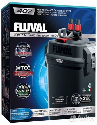 Внешний фильтр Fluval 407, 1450 л/ч, от 150 до 500
